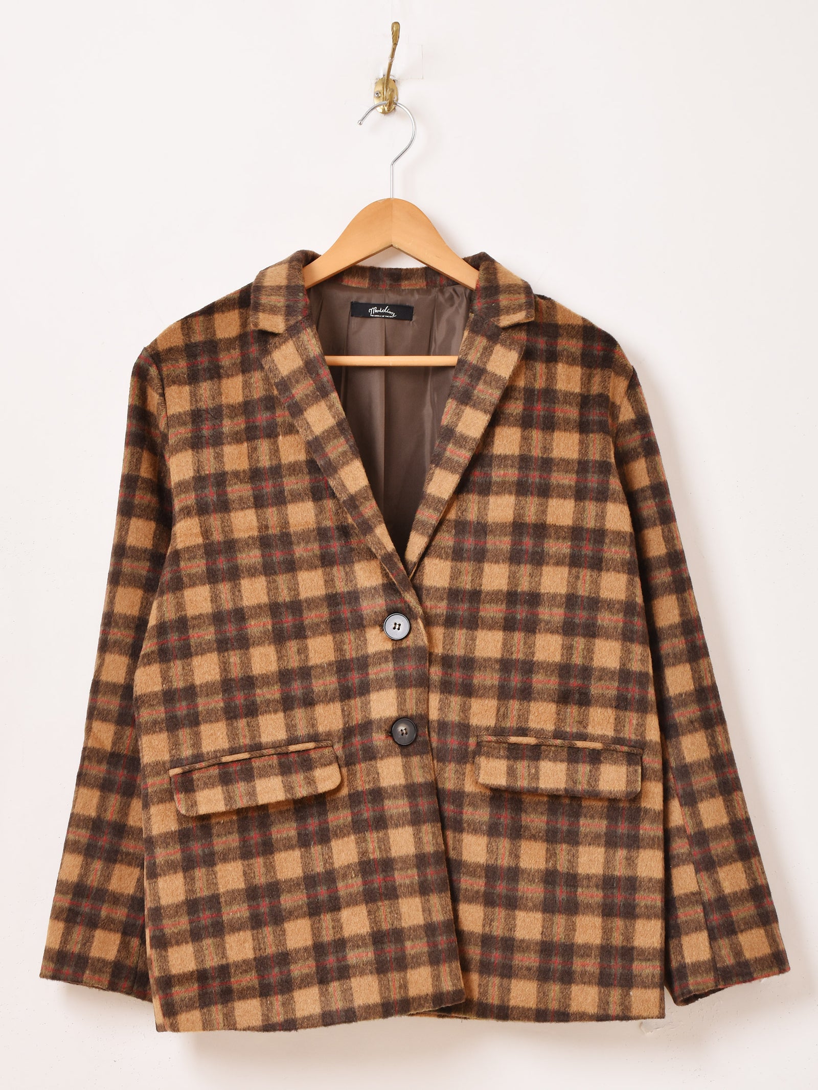 2色展開】Meridian チェック柄 テーラードジャケット – 古着屋Top of